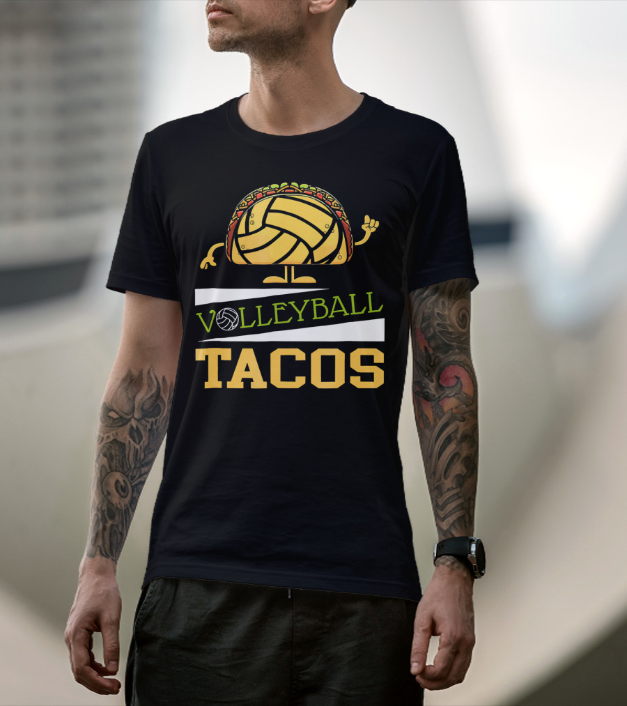 Volleyball Tacos Fun Men Women Kids Volleyball Player T-Shirt