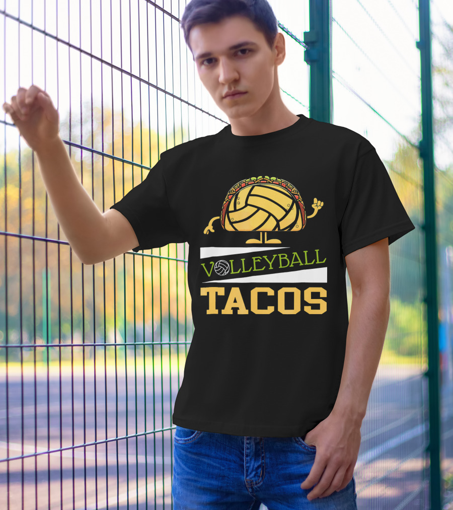 Volleyball Tacos Fun Men Women Kids Volleyball Player T-Shirt