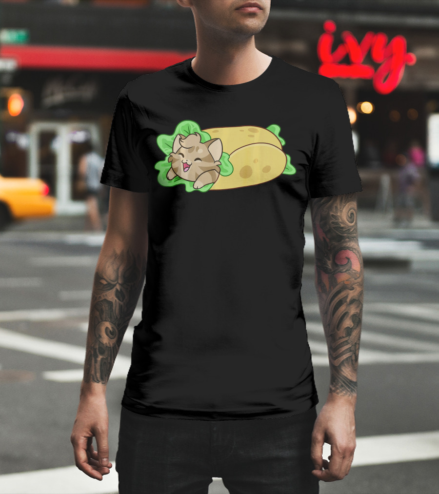Soft Taco Shell Cat Cozy Wrap T-Shirt
