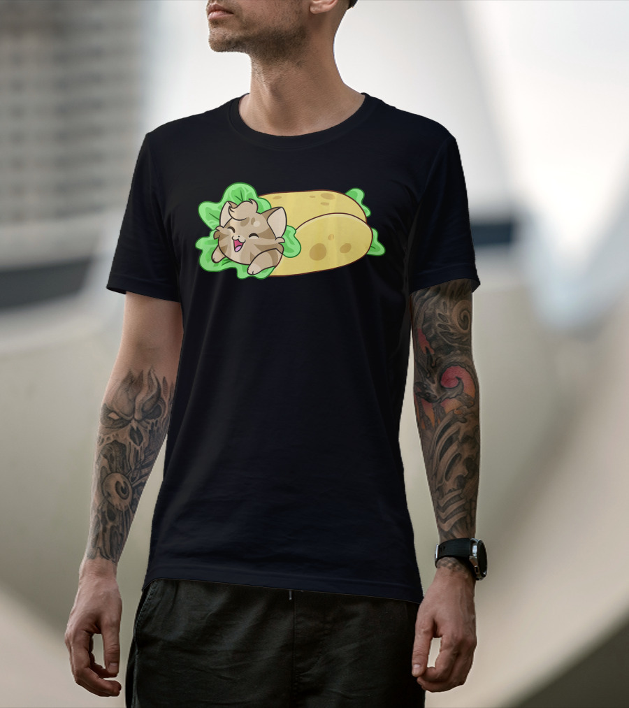 Soft Taco Shell Cat Cozy Wrap T-Shirt