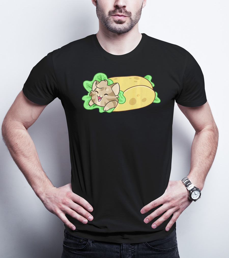 Soft Taco Shell Cat Cozy Wrap T-Shirt