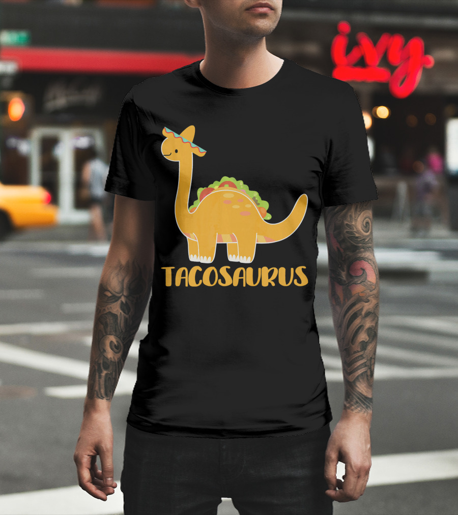 Tacosaurus Brachiosaurus Sombrero Funny Taco Dino T-Shirt