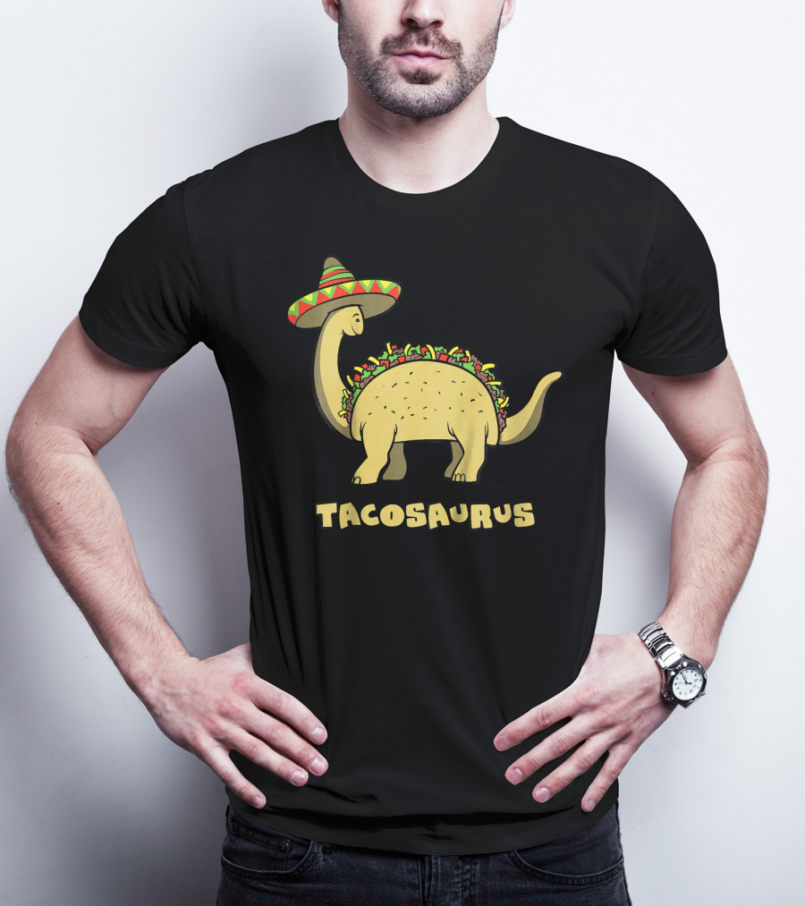 Kids Funny Tacosaurus Dinosaur With Sombrero Hat T-Shirt