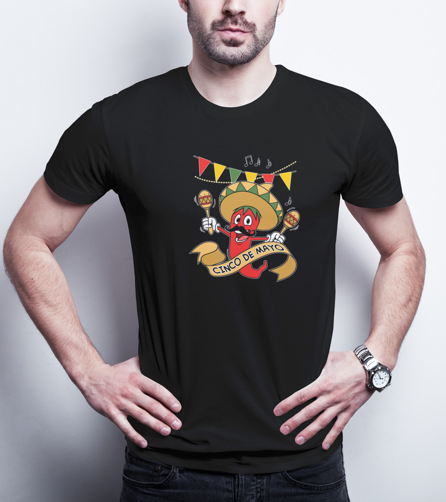 Cinco De Mayo Red Chili Shake Your Maracas Fiesta Party T-Shirt