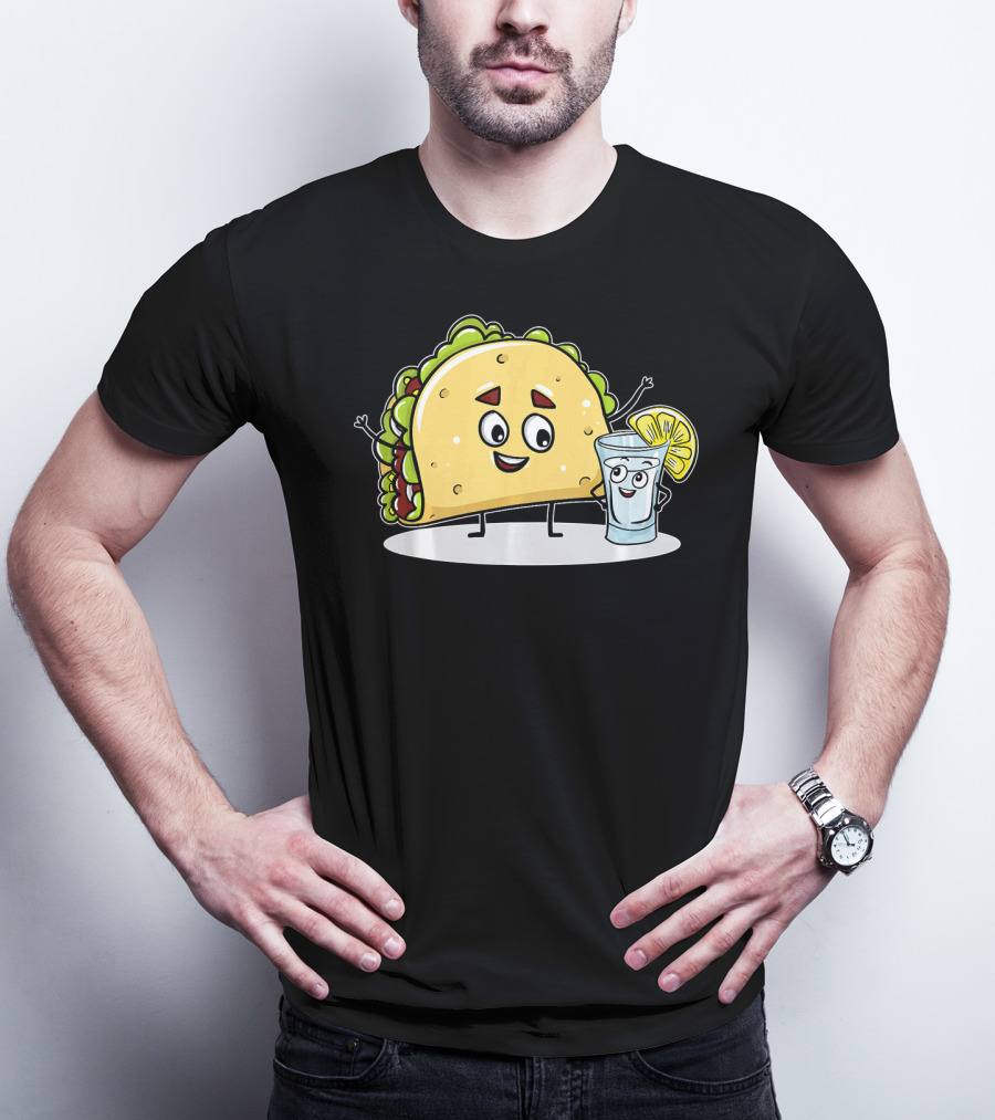 Kawaii Style Taco And Tequila Best Friends With Lemon Slice T-Shirt