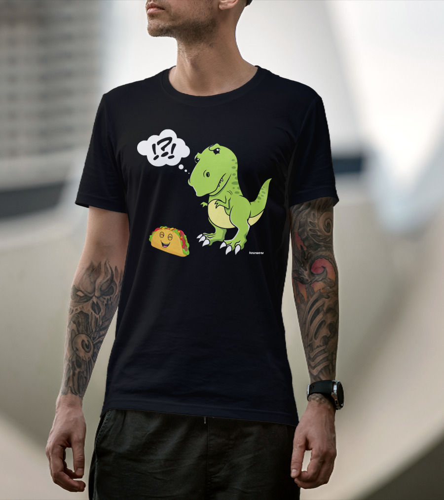 TRex Confused By Happy Taco Funny Sad Dino T-Shirt