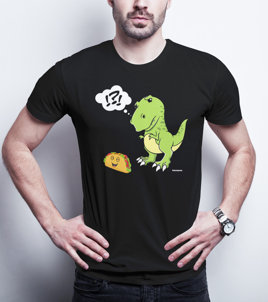 TRex Confused By Happy Taco Funny Sad Dino T-Shirt