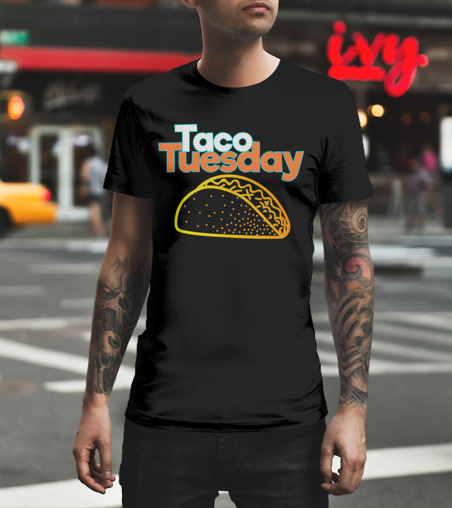 Taco Tuesday Mexican Food Fiesta Celebration With Vibrant Taco T-Shirt