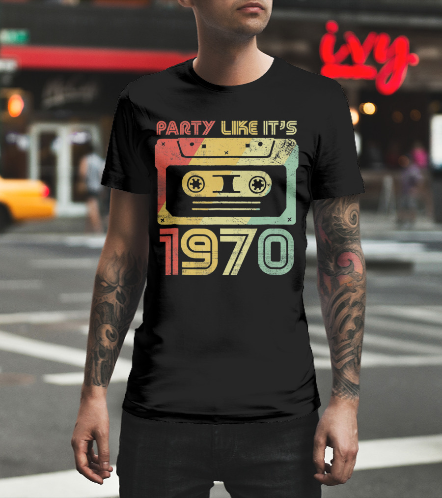 Party Like It's 1970 Retro 70s Cassette Tape T-Shirt