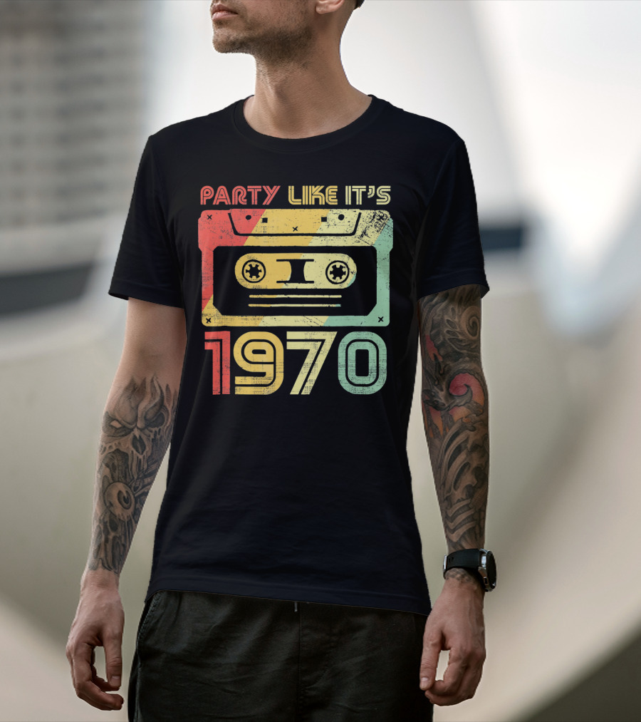 Party Like It's 1970 Retro 70s Cassette Tape T-Shirt