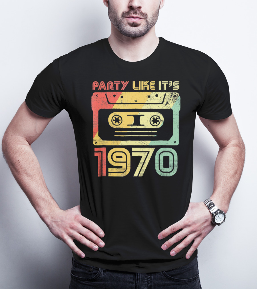 Party Like It's 1970 Retro 70s Cassette Tape T-Shirt