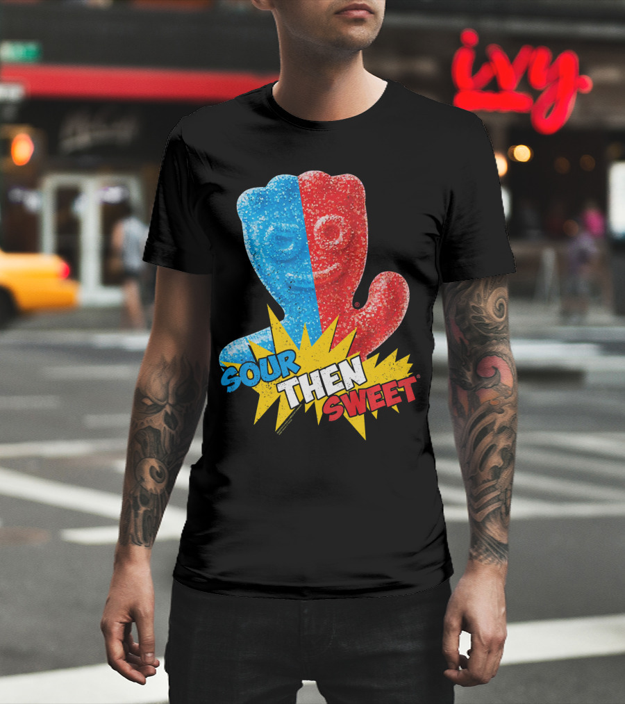 Sour Patch Kids Sour Then Sweet Candy Blue Red Explosion T-Shirt