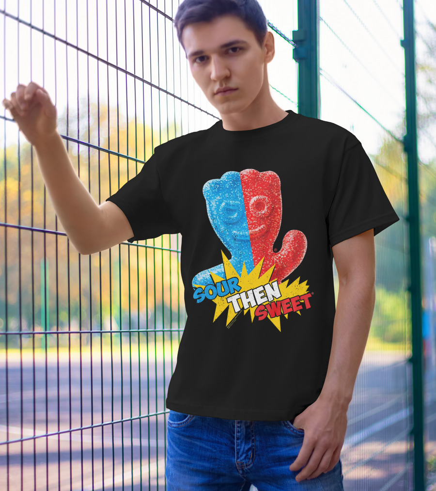 Sour Patch Kids Sour Then Sweet Candy Blue Red Explosion T-Shirt