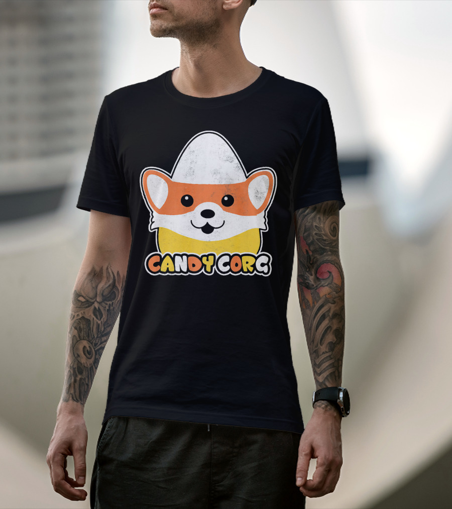Candy Corn Corgi Halloween Dog Candy Corgi T-Shirt