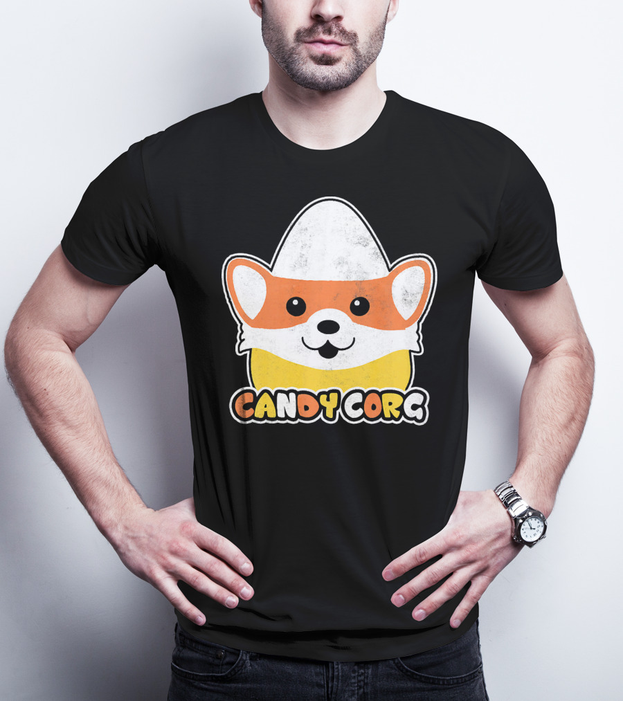 Candy Corn Corgi Halloween Dog Candy Corgi T-Shirt