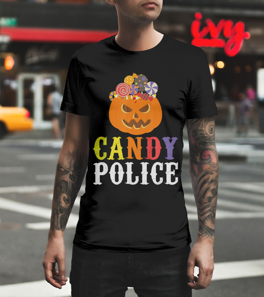 Candy Police Jack O Lantern Halloween Sweets T-Shirt