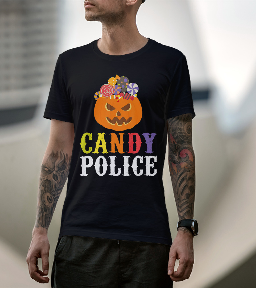 Candy Police Jack O Lantern Halloween Sweets T-Shirt