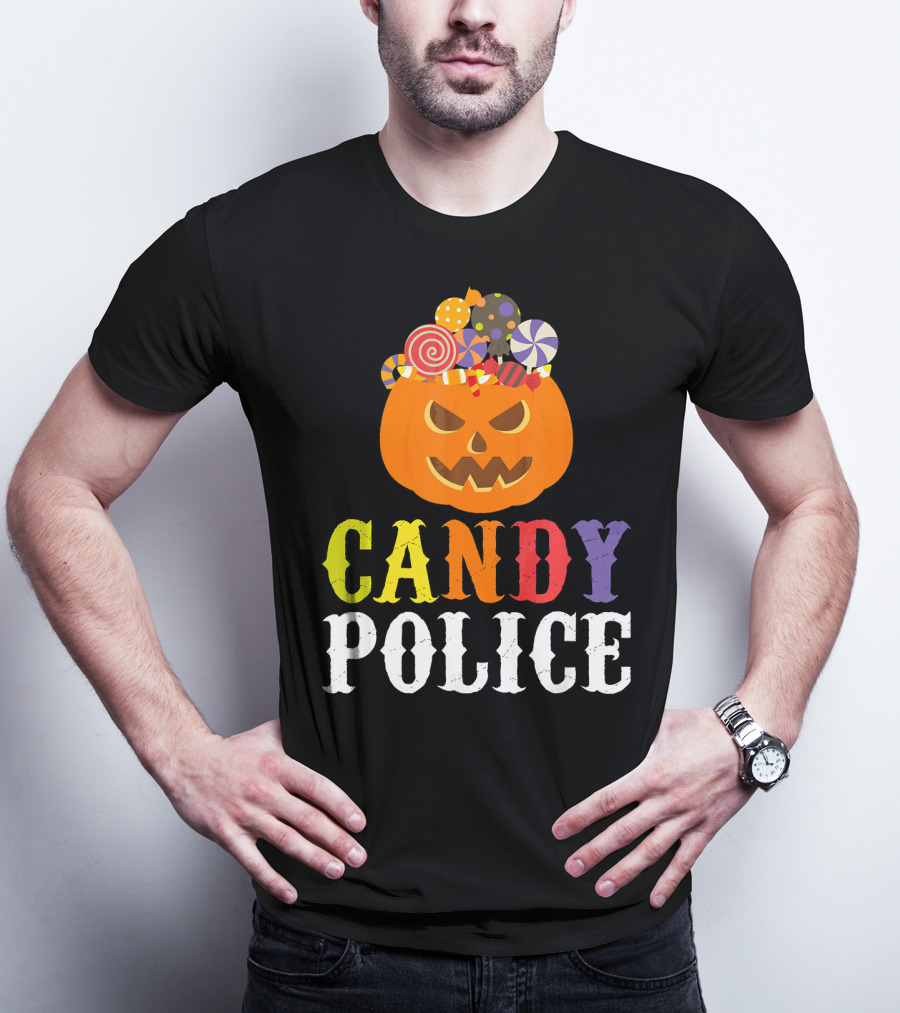 Candy Police Jack O Lantern Halloween Sweets T-Shirt