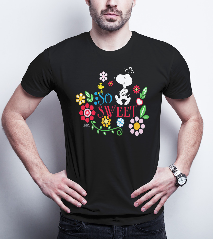 Snoopy Woodstock So Sweet Floral Bliss Peanuts T-Shirt