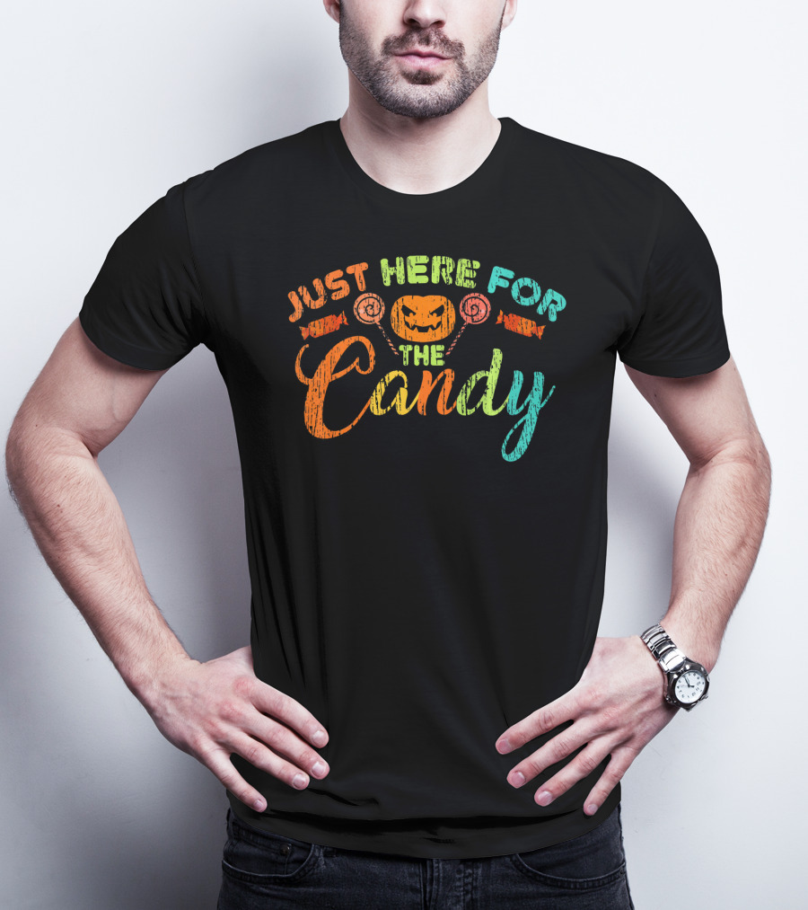 Just Here For The Candy Halloween Jack-O'-Lantern Lollipops T-Shirt