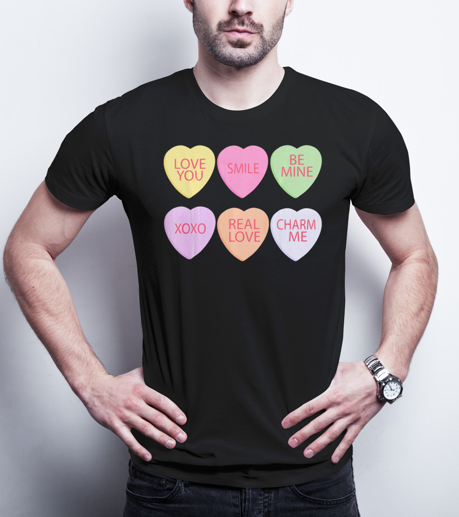 Valentines Sweetheart Cute Heart Love You Smile Be Mine XOXO Real Love Charm Me T-Shirt