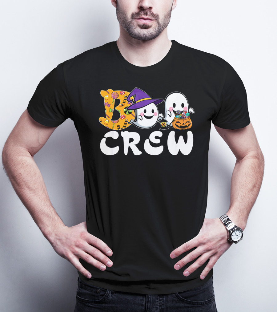 Boo Crew Halloween Witch Ghosts Candy Basket T-Shirt