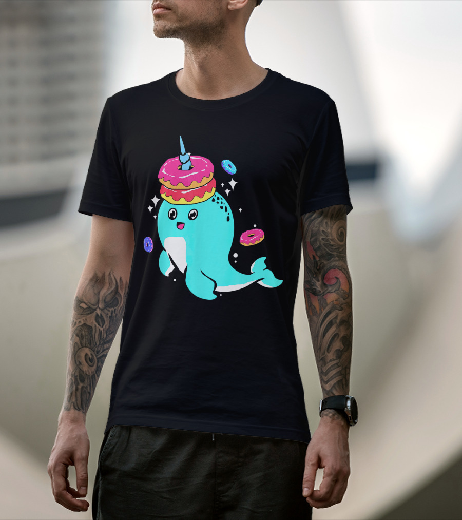 Narwhal Donut Candy Sprinkle Bakery Whale T-Shirt