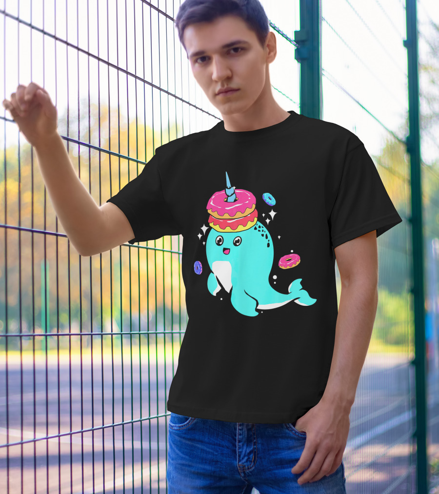 Narwhal Donut Candy Sprinkle Bakery Whale T-Shirt
