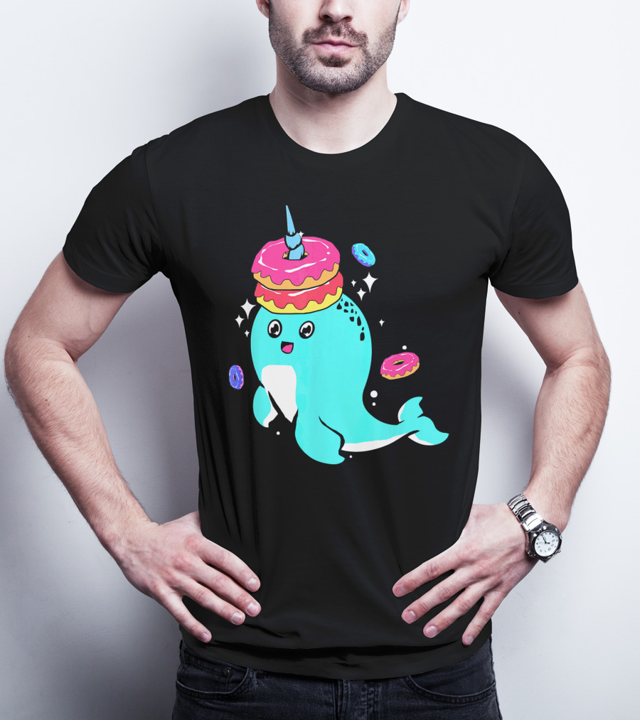 Narwhal Donut Candy Sprinkle Bakery Whale T-Shirt