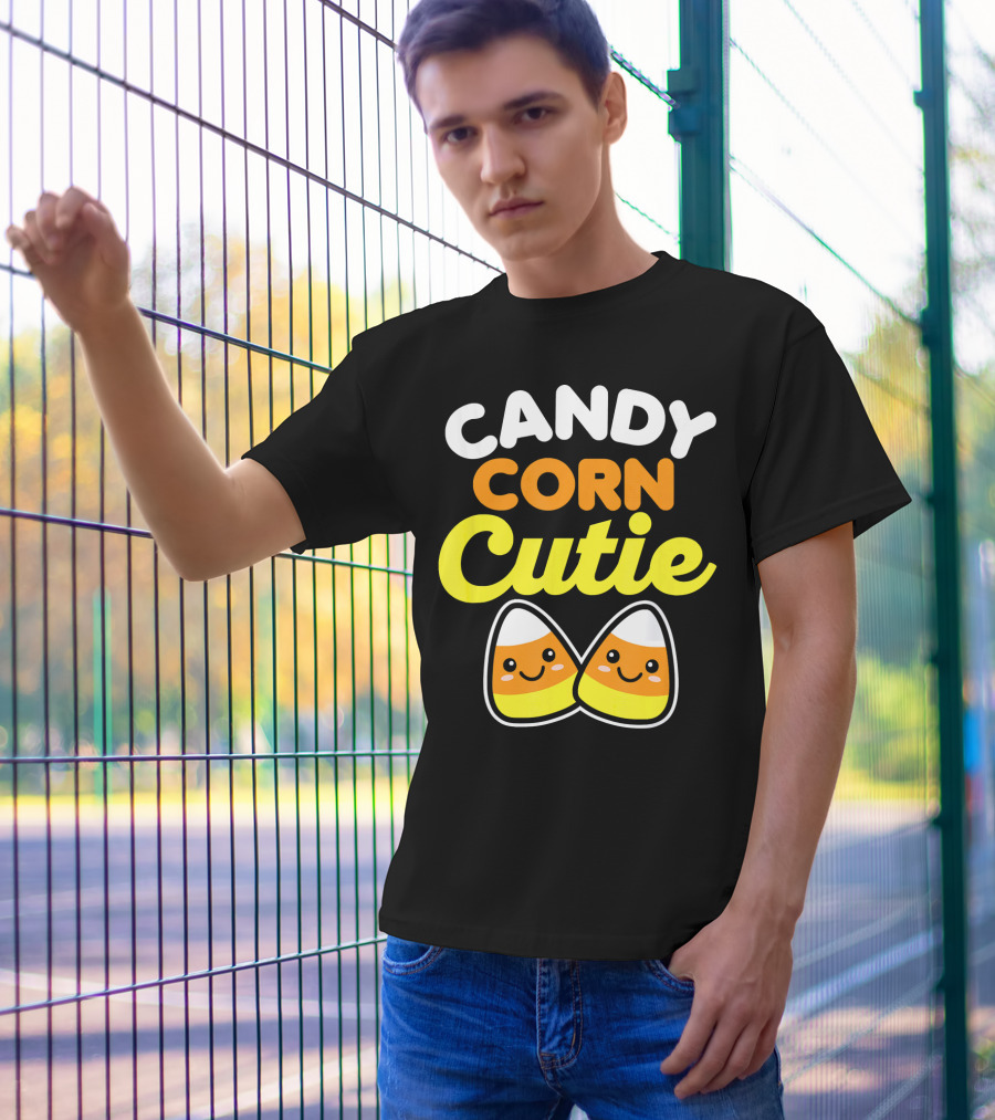 Candy Corn Cutie Halloween Smiling Kawaii Candy Corn Characters T-Shirt