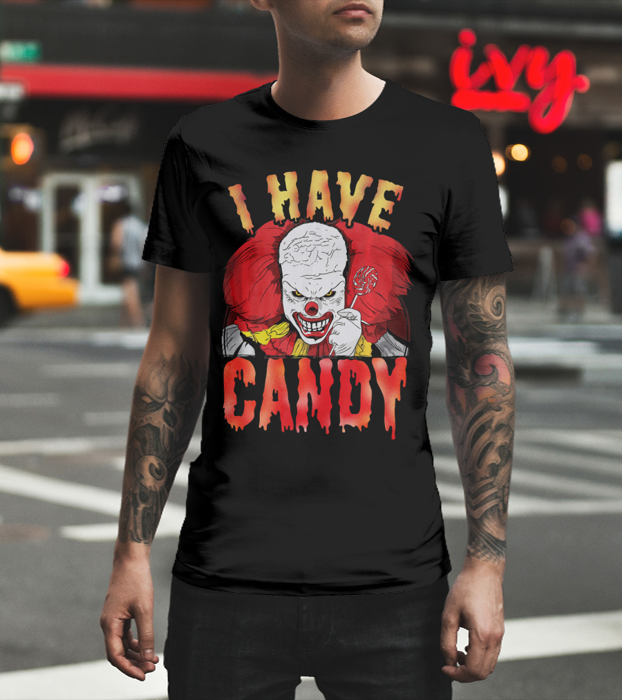 Halloween Scary Clown I Have Candy Horror T-Shirt