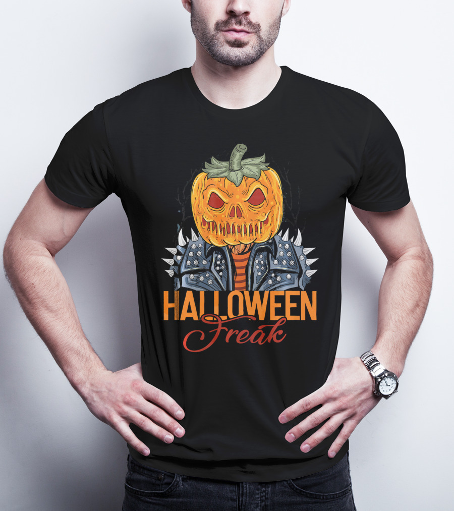 Halloween Freak Pumpkin Zombie Spiked Jacket T-Shirt