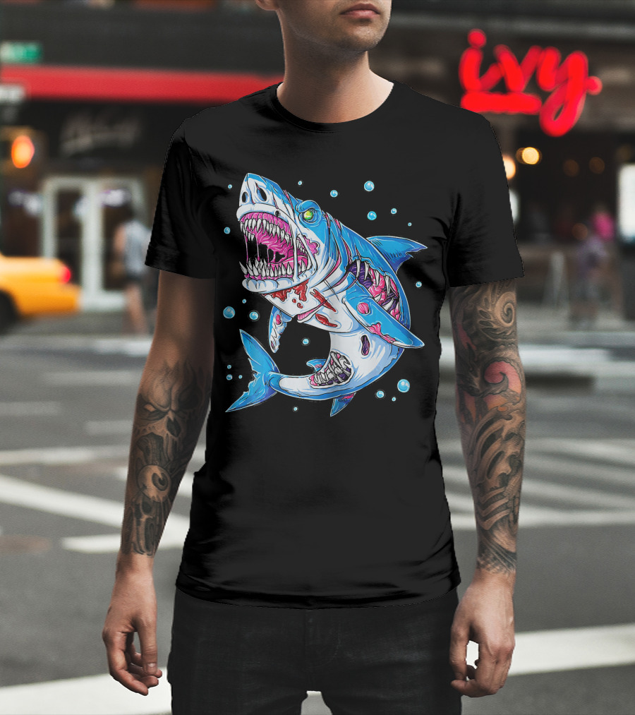 Jawsome Shark Zombie Halloween Zombies Attack T-Shirt