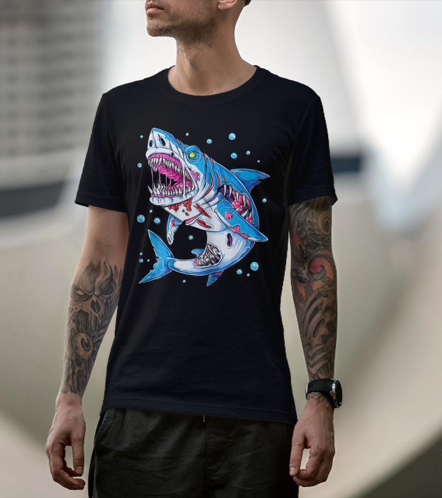 Jawsome Shark Zombie Halloween Zombies Attack T-Shirt