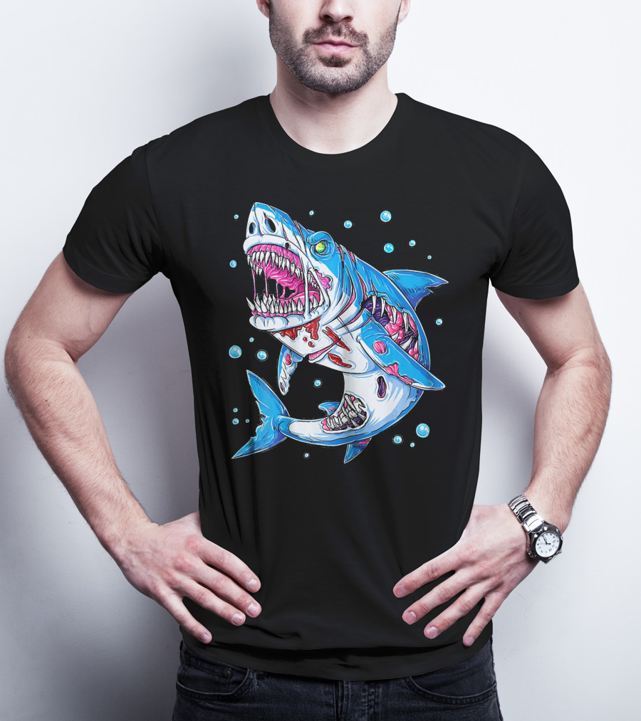 Jawsome Shark Zombie Halloween Zombies Attack T-Shirt