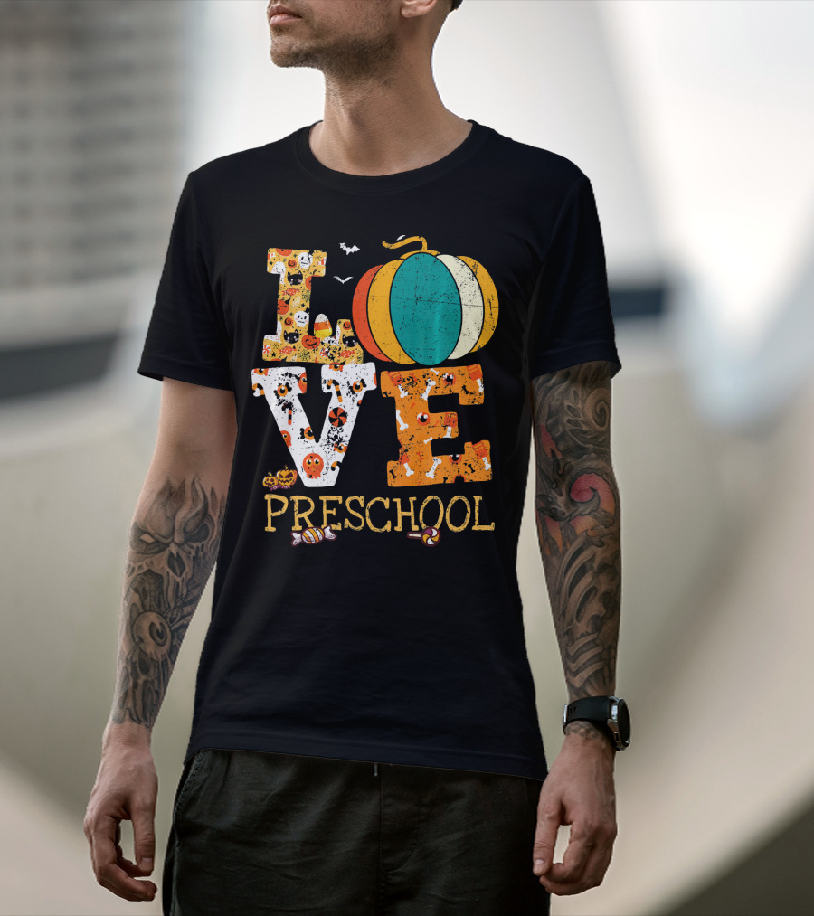 Love Preschool Halloween Pumpkin Candy Fun T-Shirt