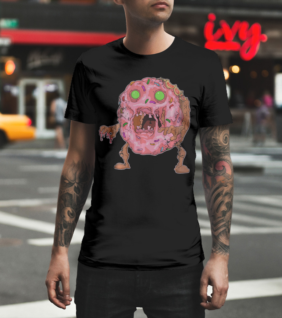 Halloween Zombie Donut Funny Zombies Hum Sprinkles Monster T-Shirt