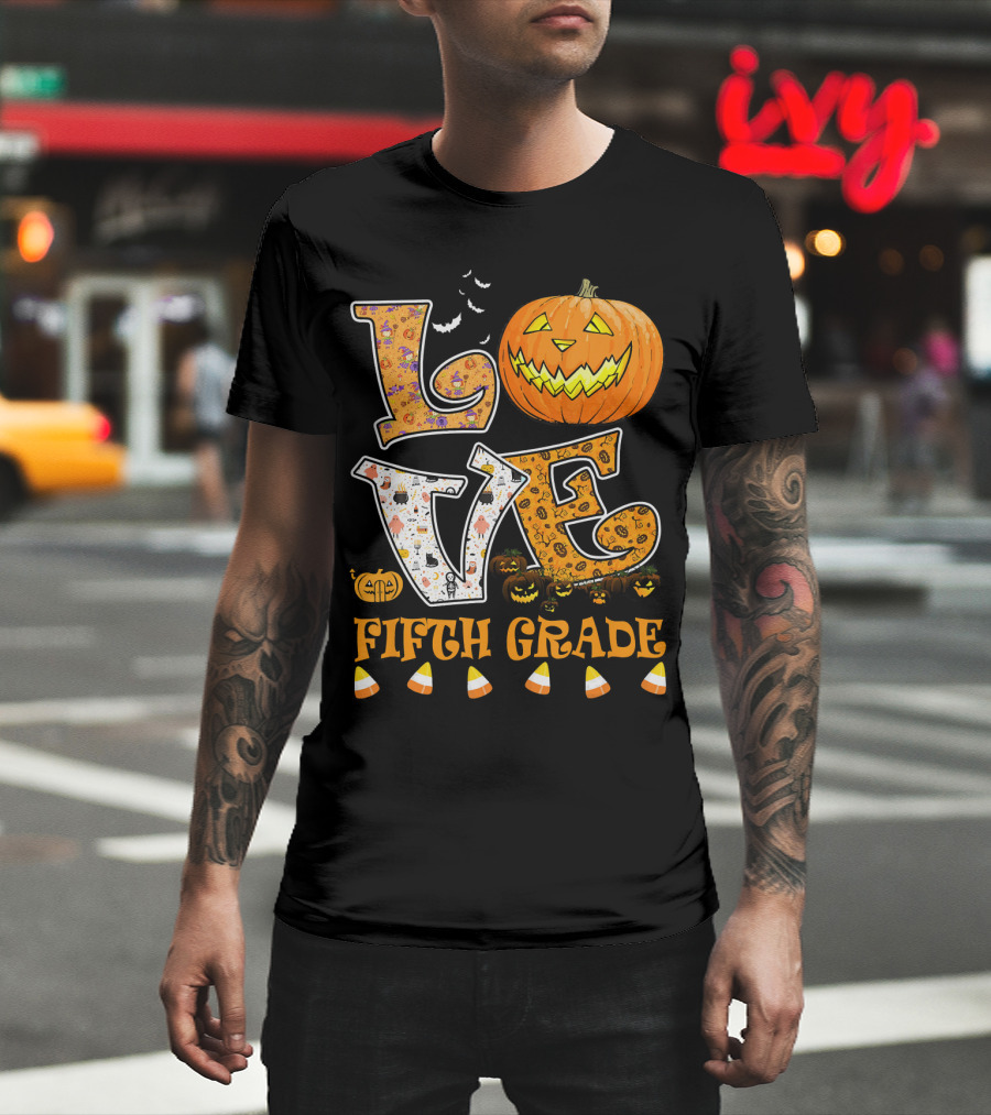 LOVE Halloween Fifth Grade T-Shirt