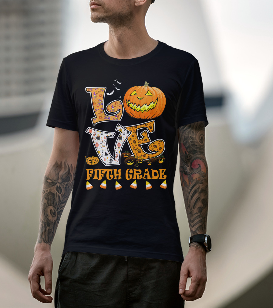 LOVE Halloween Fifth Grade T-Shirt