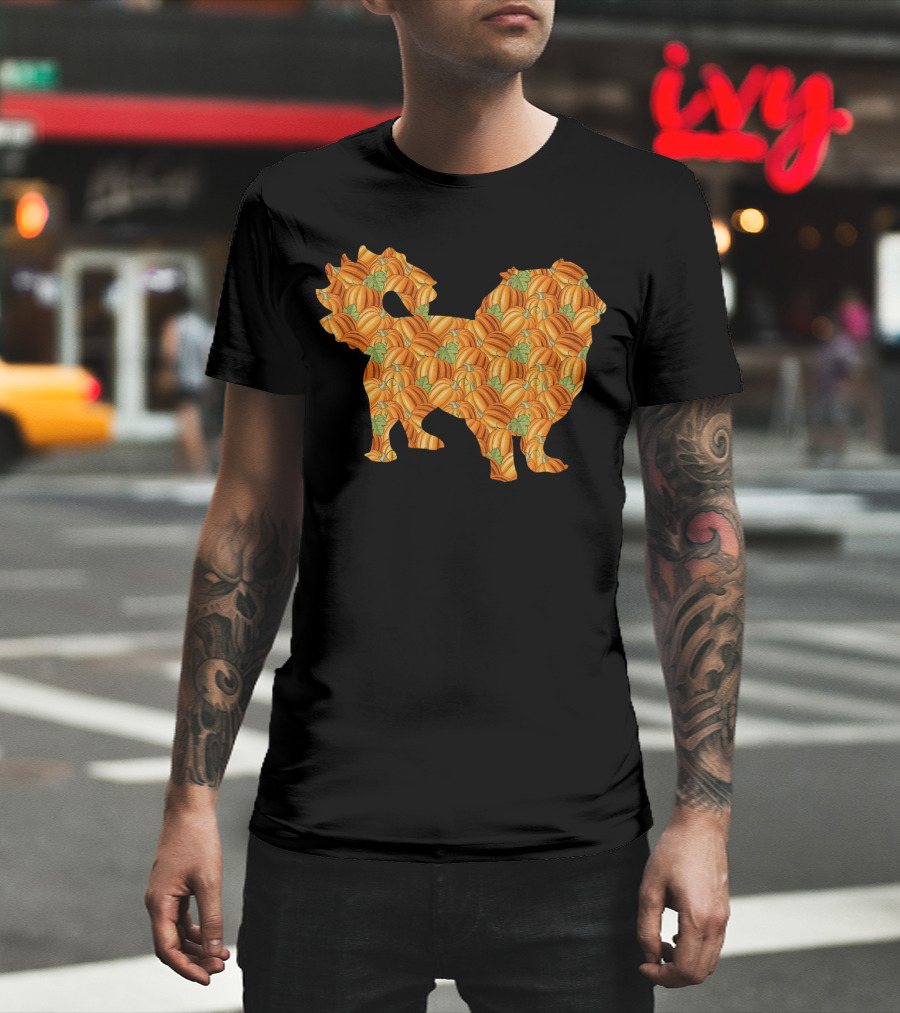 Pekingese With Pumpkin Pattern Easy Halloween Costume Pelchie T-Shirt