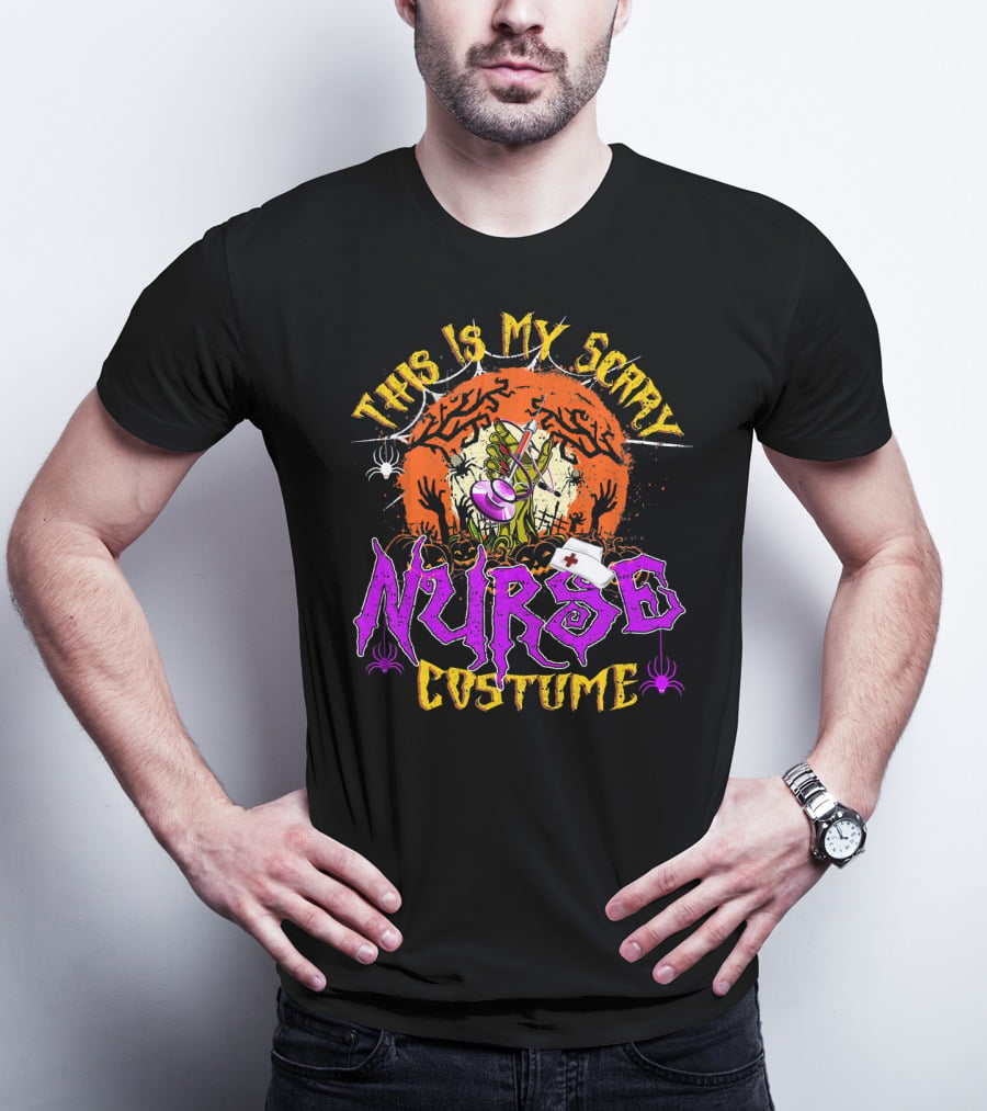 This Is My Scary Nurse Costume Moon Halloween T-Shirt