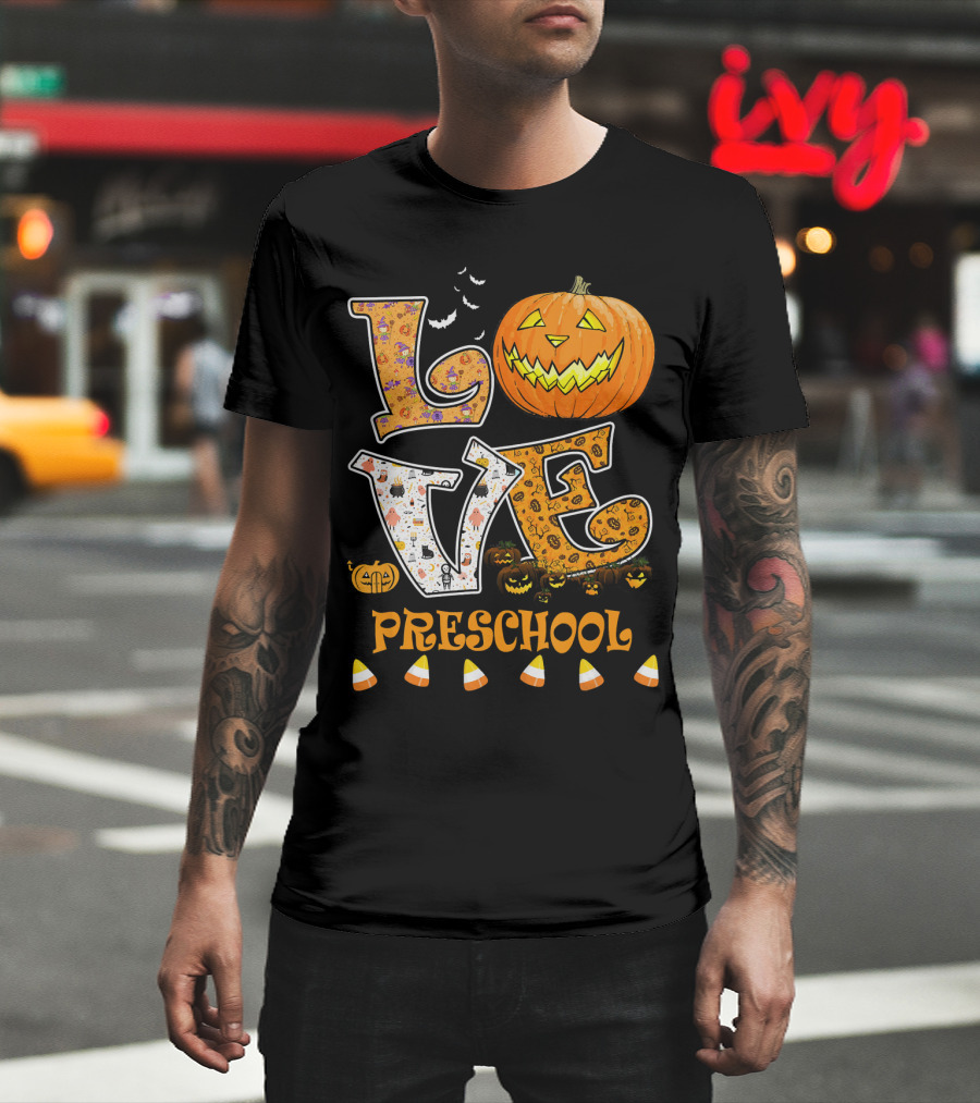 Halloween Pumpkin Love Preschool Candy Corn T-Shirt