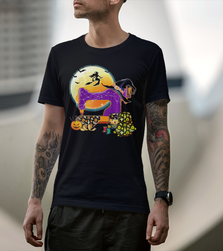 Halloween Sewing Machine Witch Spooky Love T-Shirt