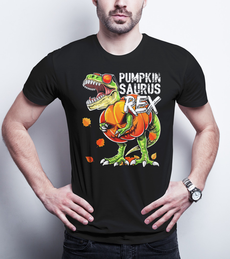 Pumpkinsaurus Rex Halloween Dinosaur Pumpkin Jack O Lantern T-Shirt