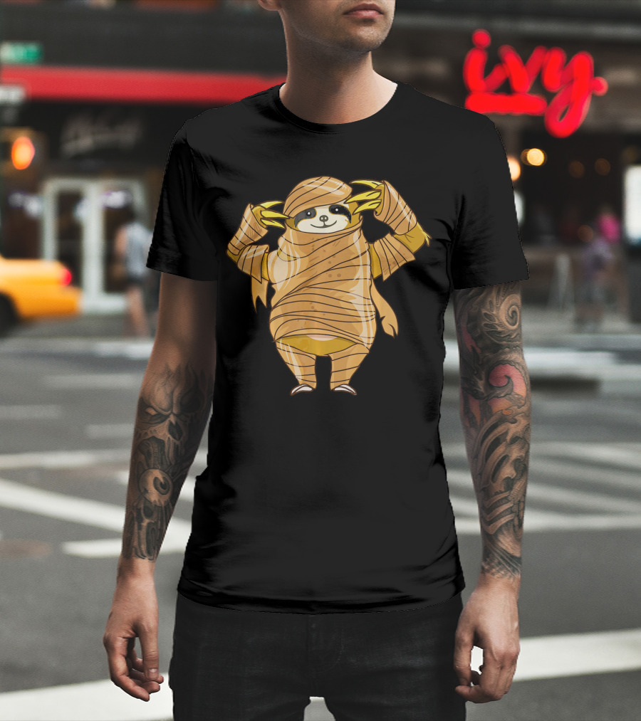 Cute Mummy Sloth Halloween Costume Wrapping T-Shirt