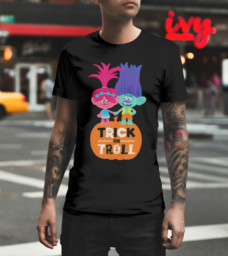 Trick Or Troll DreamWorks Trolls Halloween Pumpkin T-Shirt