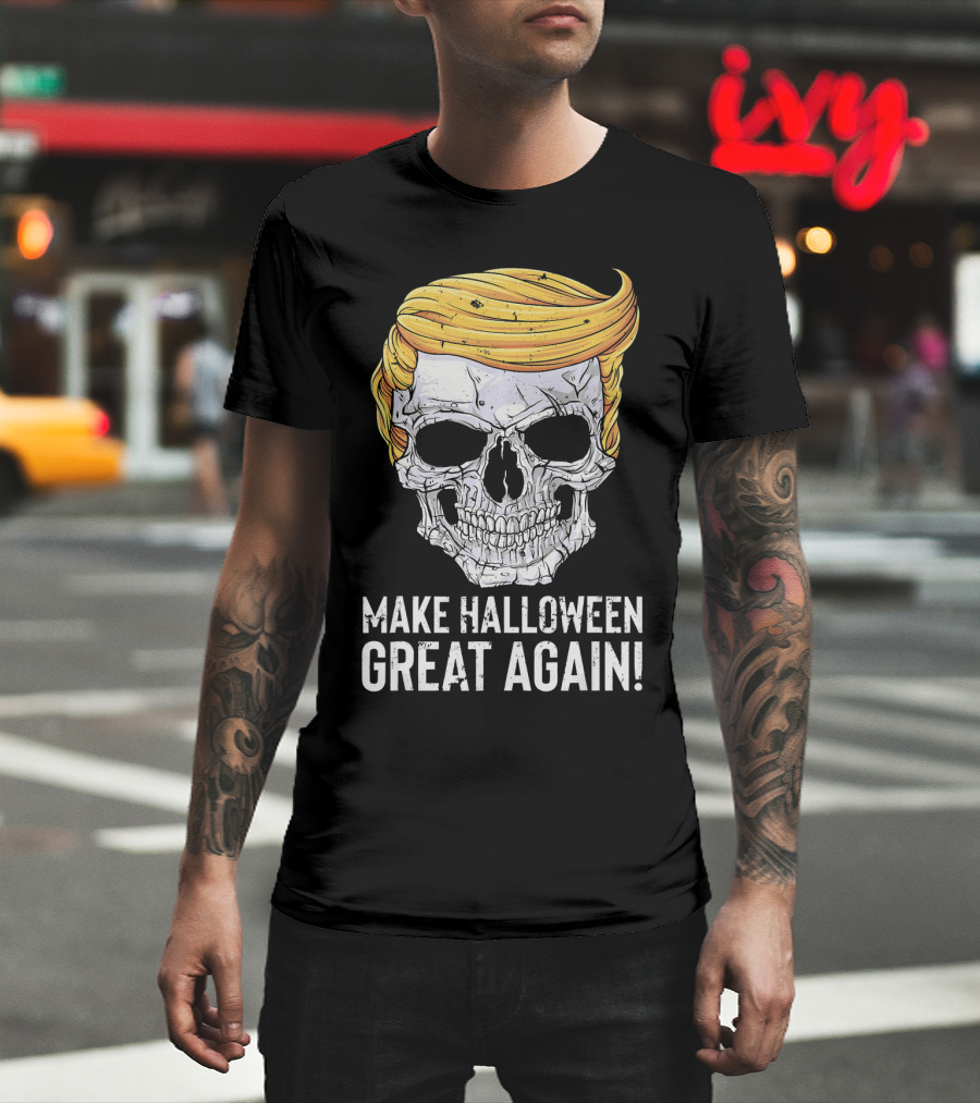 Make Halloween Great Again Skull With Blonde Hair T-Shirt