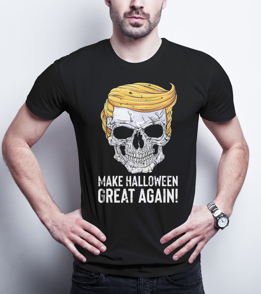 Make Halloween Great Again Skull With Blonde Hair T-Shirt