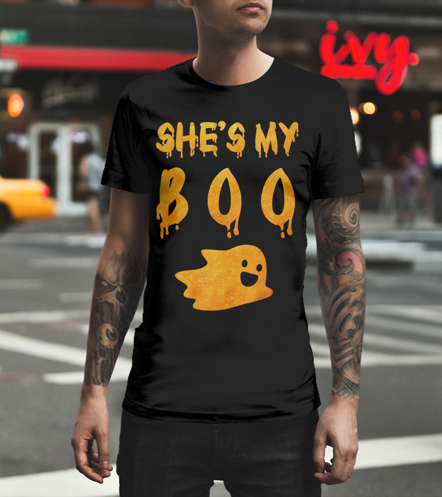 She's My Boo Funny Couples Halloween Costume T-Shirt
