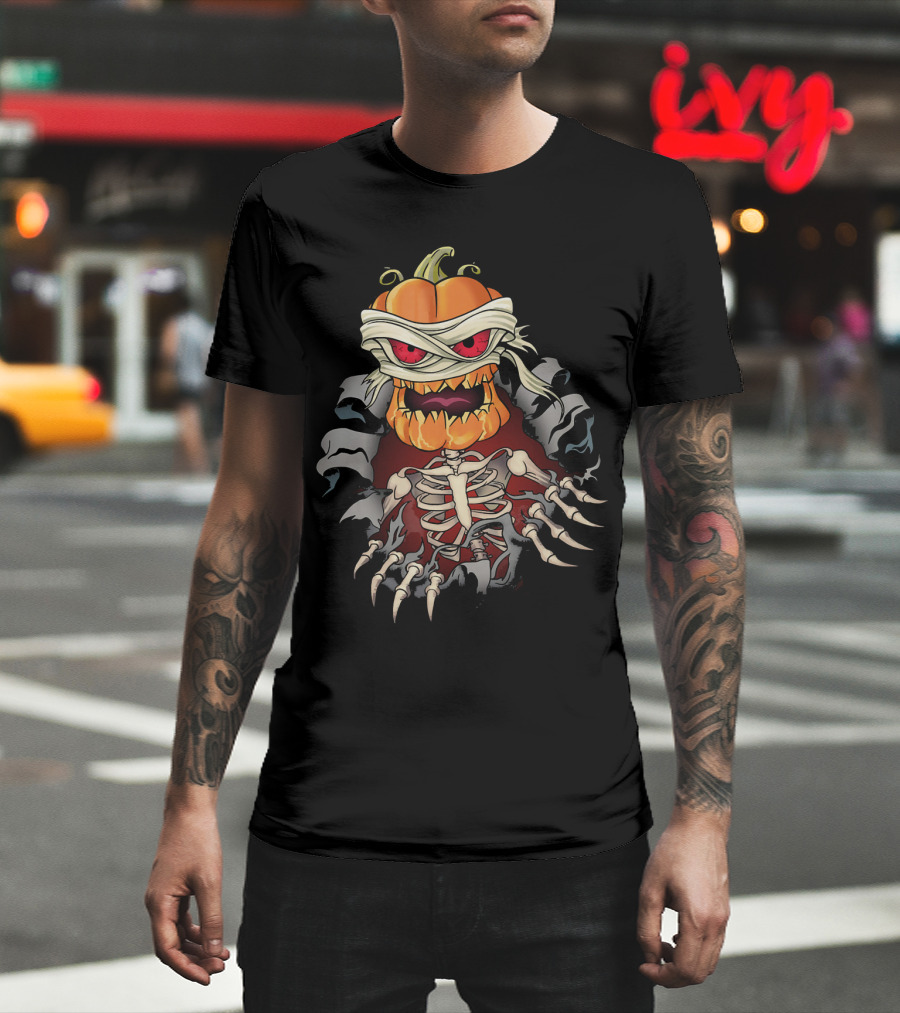 Halloween Skeleton Zombie Pumpkin Mummy Horror T-Shirt